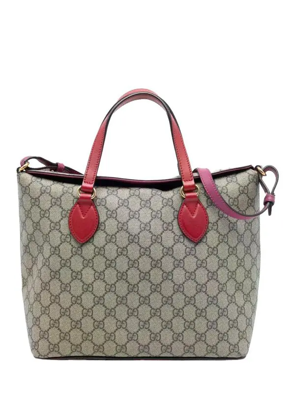 Gucci Gg Supreme Linea A Foldover Tote Satchel - Brown