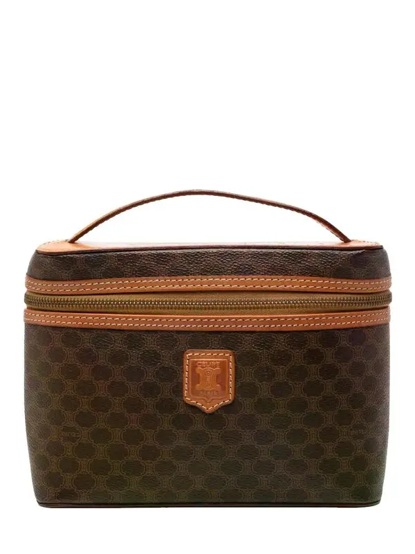 Celine 1993 Macadam Coated Canvas Vanity Bag - Brown