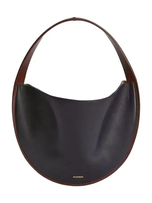 JIL SANDER Pivot Leather Shoulder Bag - Black