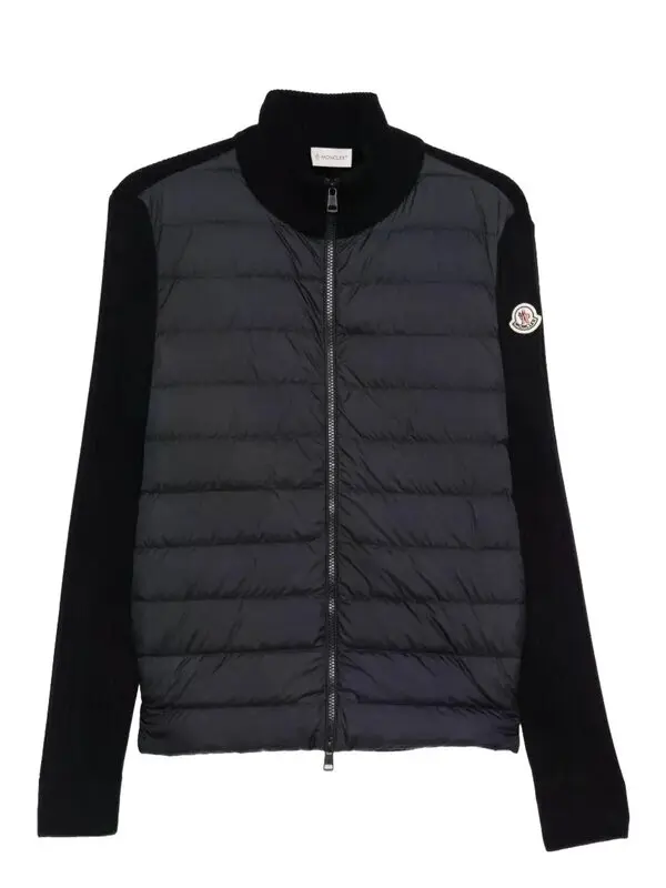 Moncler Ribbed Knit Zip Cardigan - Blue