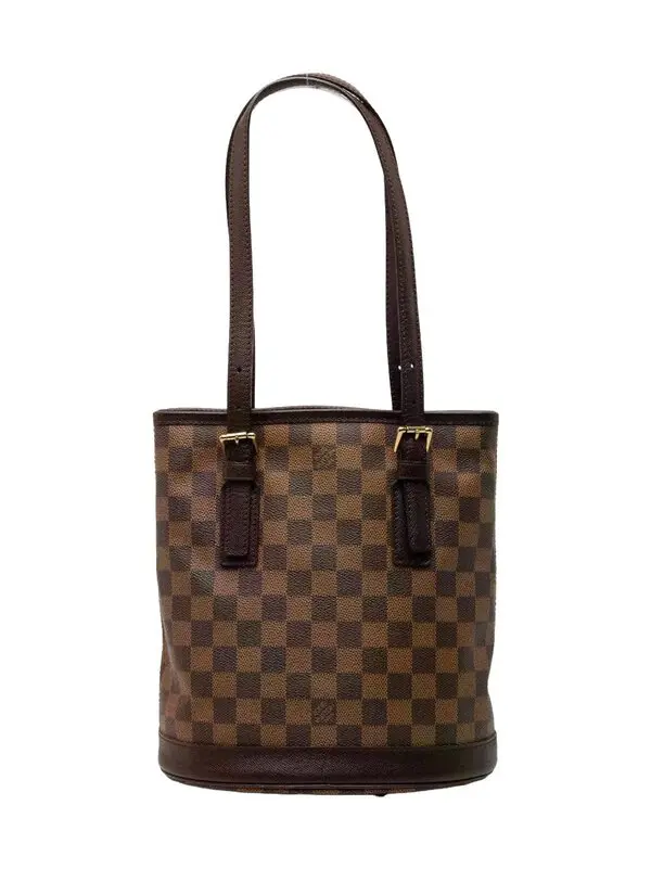 LOUIS VUITTON 1993 Damier Ebene Marais Bucket Bag - Brown
