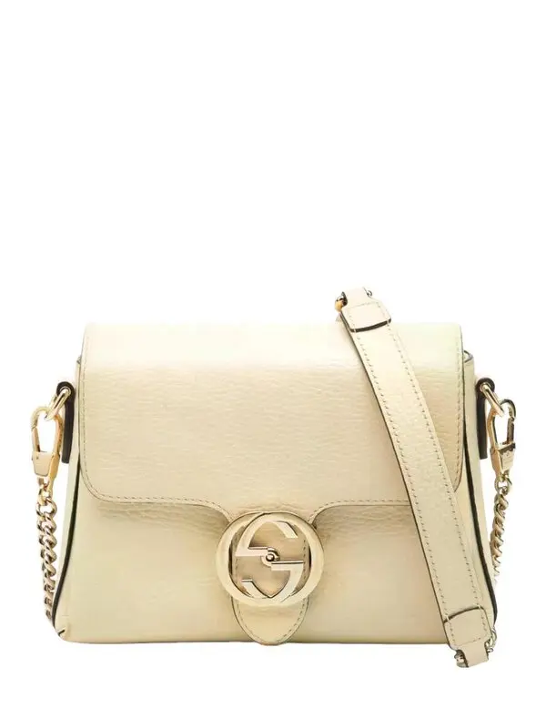Gucci 2016-2026 Small Dollar Calfskin Interlocking G Crossbody Bag - White