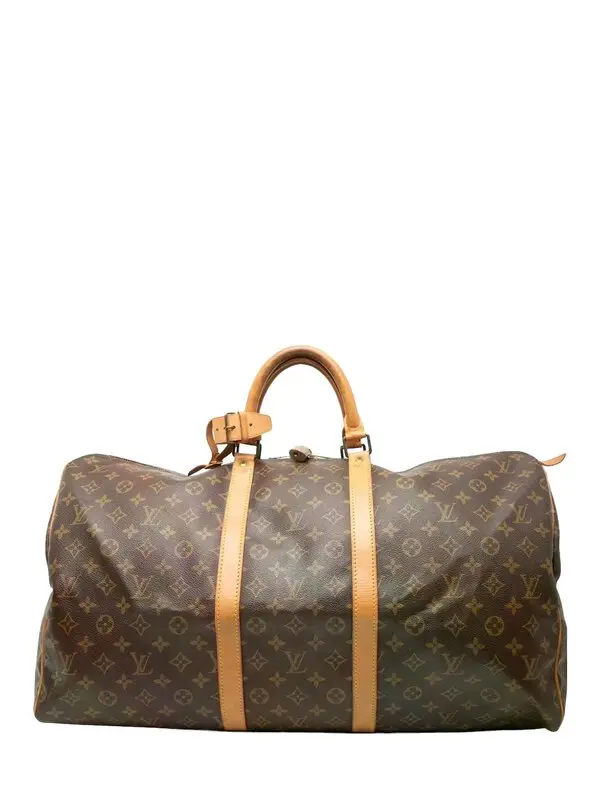 LOUIS VUITTON 1990 Monogram Keepall 55 Travel Bag - Brown