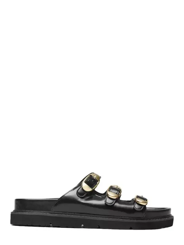 Marc Jacobs Buckle-detail Leather Slides - Black