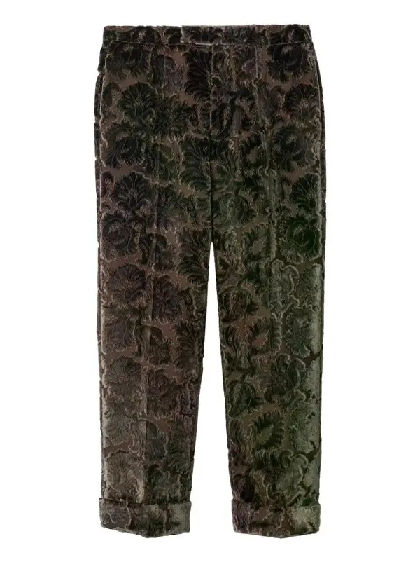 Burberry Vine Velvet Cropped Trousers - Brown