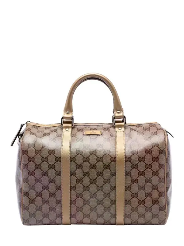 Gucci Medium Gg Crystal Joy Boston Bag - Brown