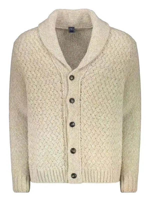 Fedeli Knitted Shawl-collar Cardigan - Neutrals