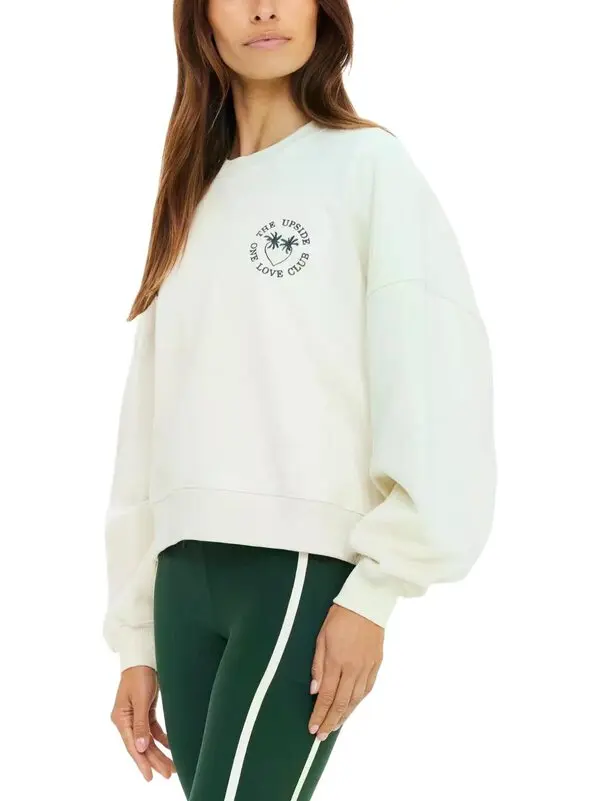 The Upside Graphic-print Crew-neck Sweatshirt - Neutrals
