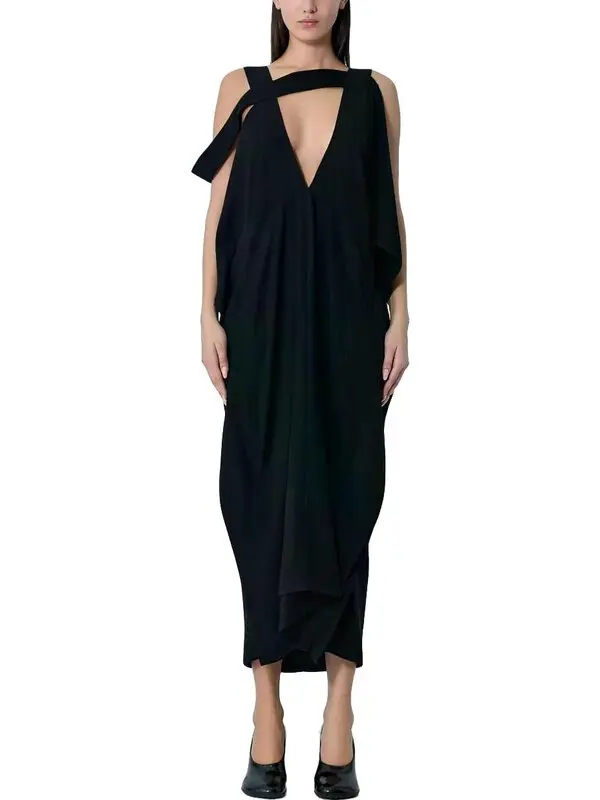 LIMI FEU Draped Maxi Dress - Black