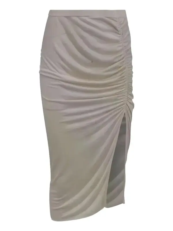 Rick Owens Lilies Ruched Midi Skirt - White