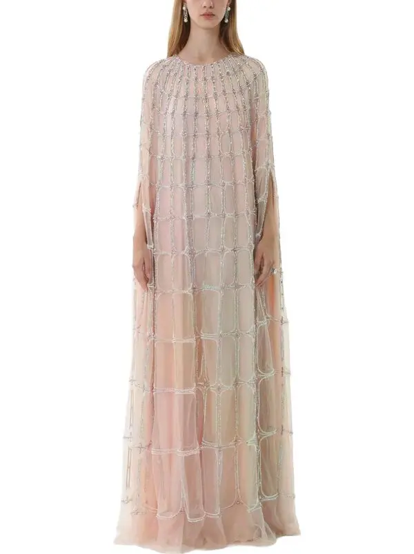 DINA MELWANI Crystal-embellished Tulle Gown - Pink