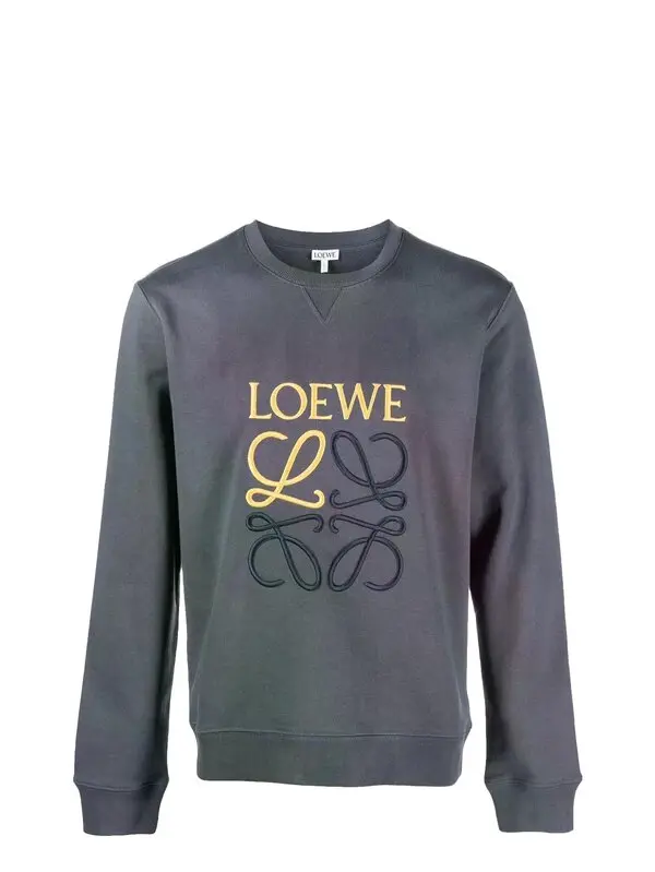 Loewe Logo-embroidered Cotton Sweatshirt - Blue
