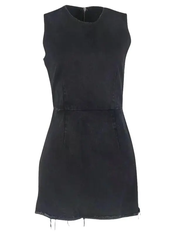 ALEXANDER WANG Raw-hem Denim Mini Dress - Black