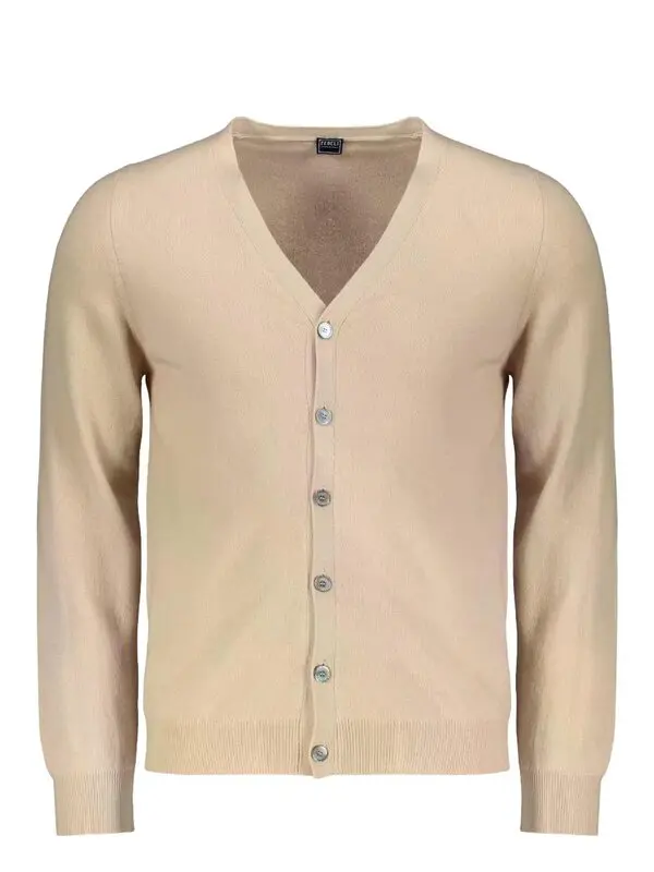 Fedeli Button V-neck Cardigan - Neutrals