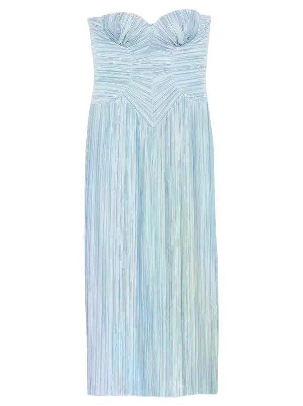 Cult Gaia Sweetheart Pleated Dress - Blue