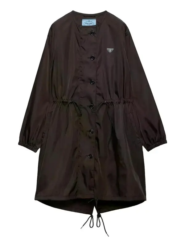 Prada Drawstring Waist Raincoat - Brown