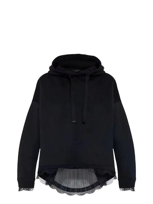 ALLSAINTS Lace Trim Hoodie - Black