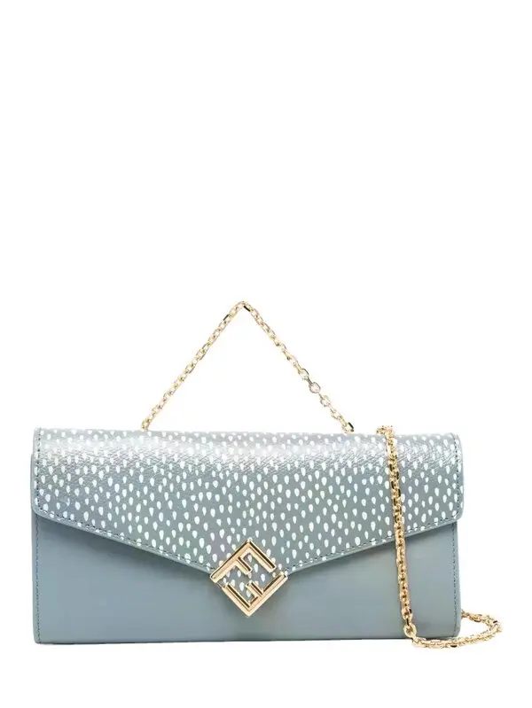 Fendi Ff Diamonds Mottled Logo Mini Bag - Blue