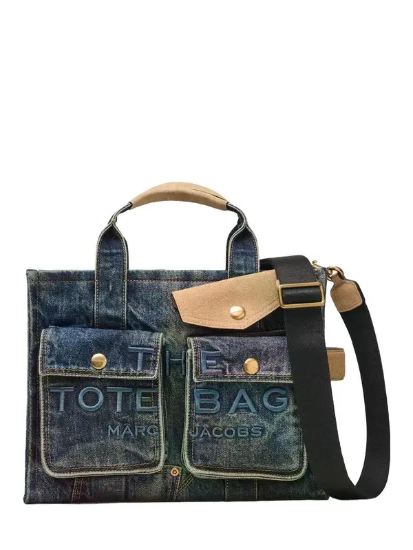 Marc Jacobs The Denim Suede-pocket Tote Bag - Blue