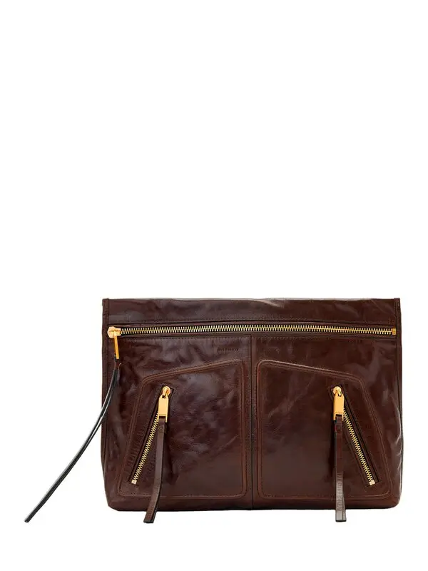 ALLSAINTS Jean Rey Leather Pouch - Brown