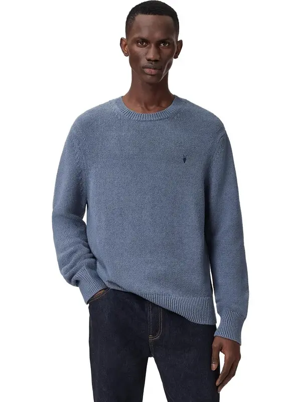 ALLSAINTS Oversized Cotton Crew Neck Sweater - Slate Blue