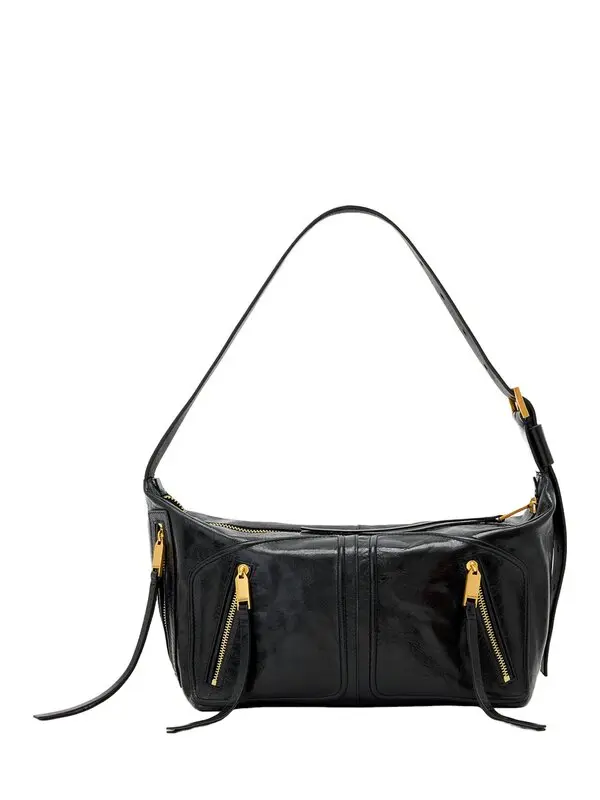 ALLSAINTS Jean Rey Leather Shoulder Bag - Black