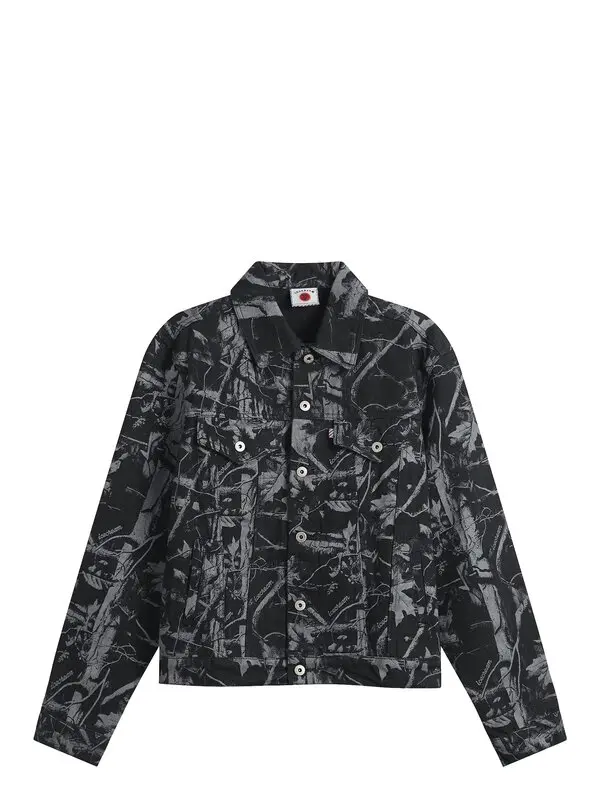 ICECREAM Tree Camo Denim Trucker Jacket - Black