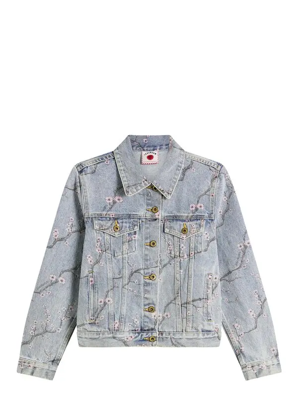 ICECREAM Sakura Denim Trucker Jacket - Light Wash Blue