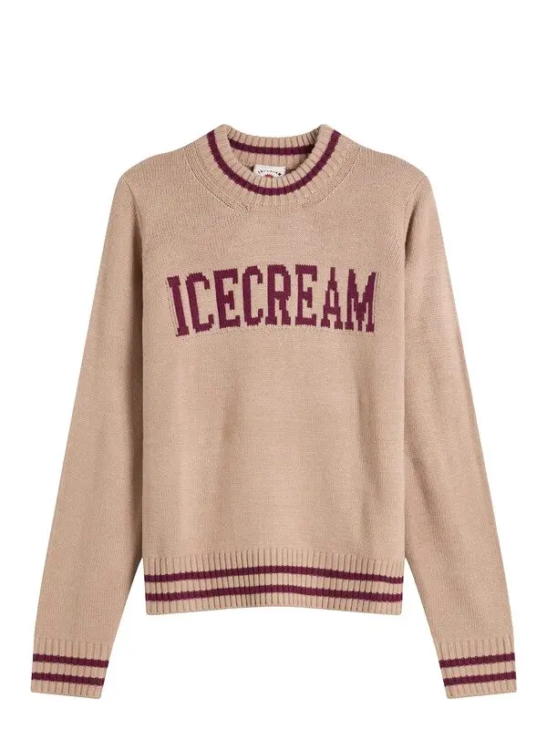 ICECREAM Knitted Crewneck - Sand