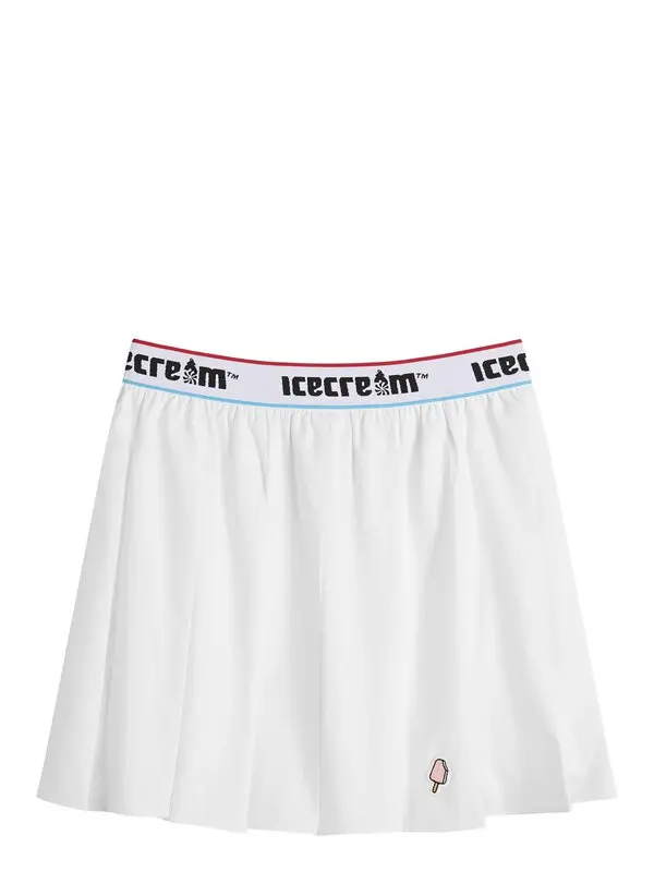ICECREAM Soft Serve Pleated Mini Skirt - White