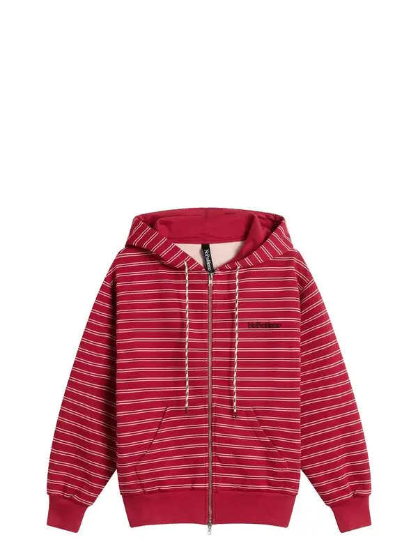NO PROBLEMO Mini Problemo Stripe Zip Hoodie - Red