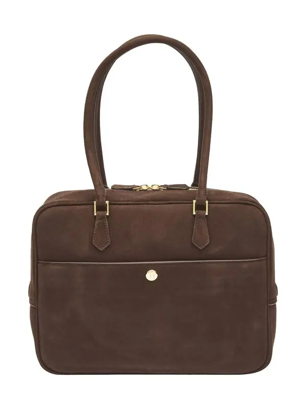 DUNST Suede Shoulder Bag - Deep Brown