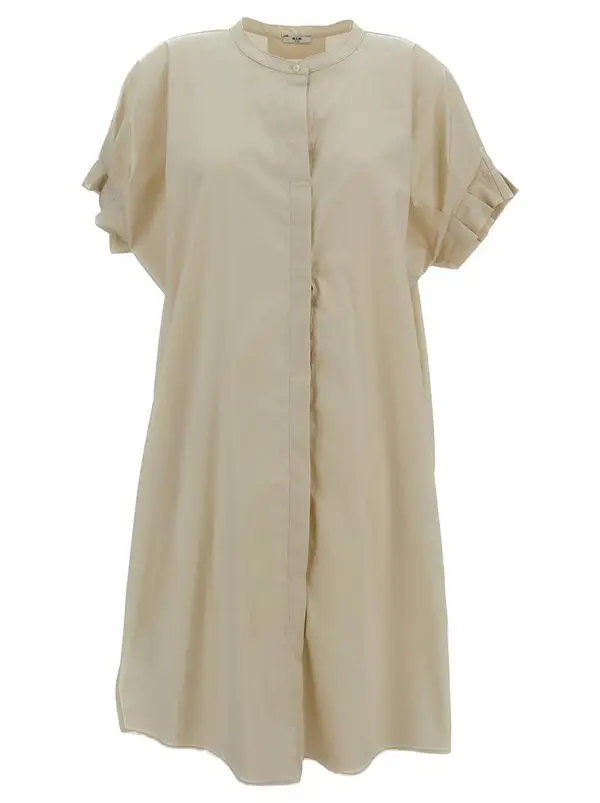M.S.M. MILANO Midi Shirt Dress - Beige