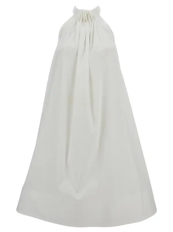M.S.M. MILANO Long Halter Neck Dress - White