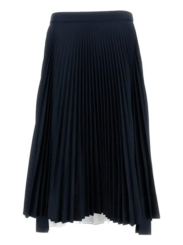 Plan C Pleated Midi Skirt - Blue
