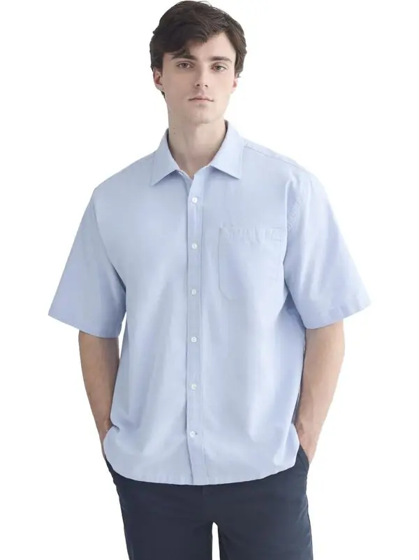 Everlane Lightweight Short-sleeve Oxford Shirt - Light Blue