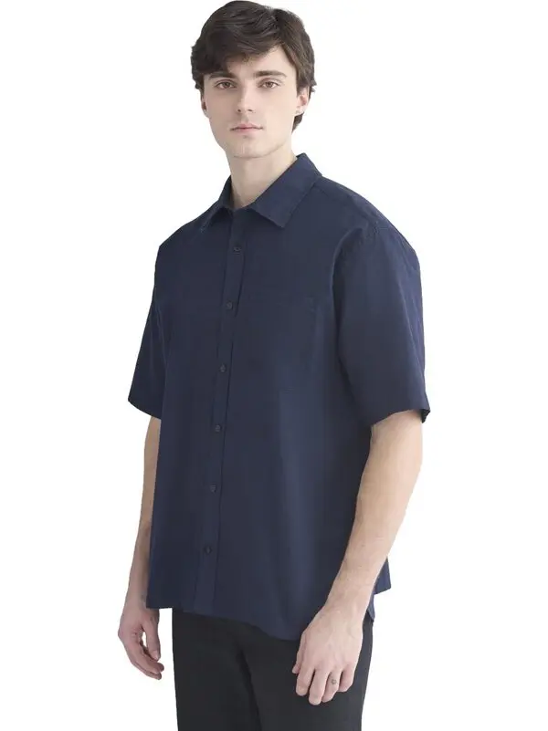 Everlane Lightweight Short-sleeve Oxford Shirt - Navy