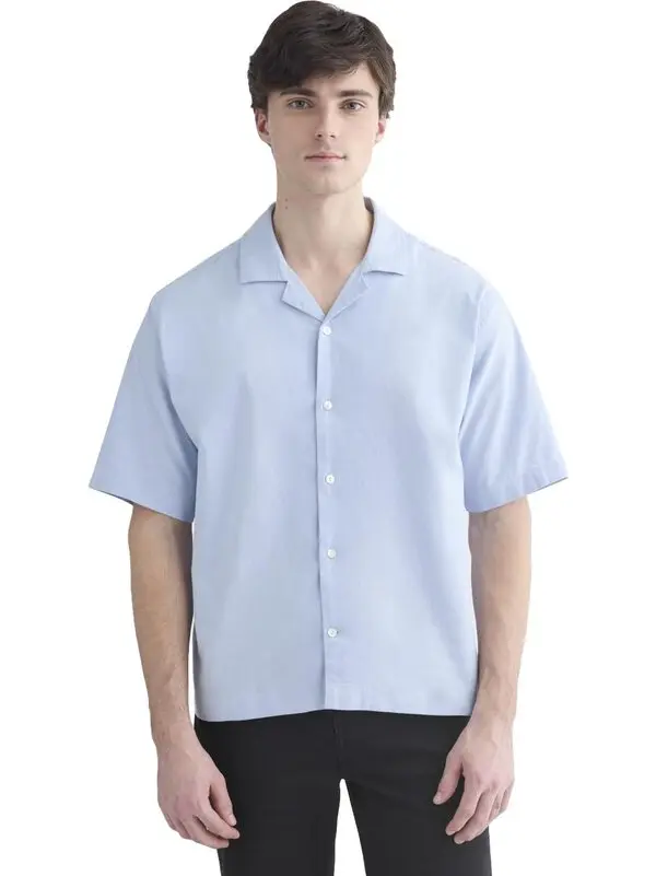 Everlane Cropped Resort Shirt - Light Blue