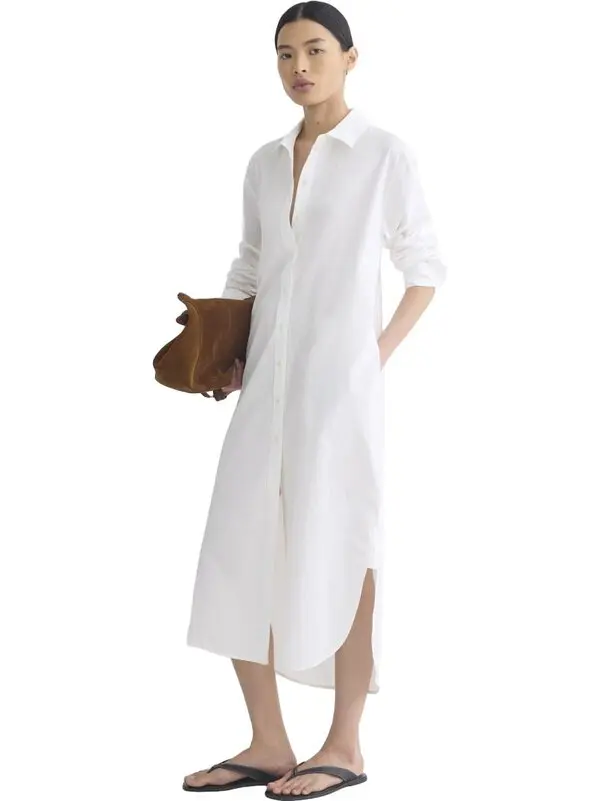 Everlane Ultrasoft Cotton Midi Shirtdress - White