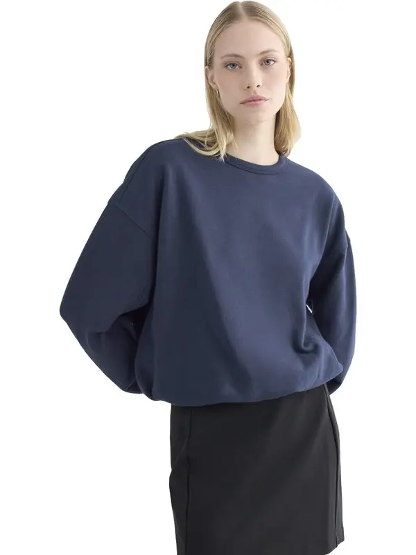 Everlane Lightweight Terry Bubble Sweatshirt - Navy
