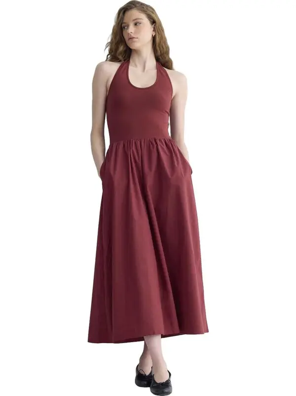 Everlane Halter Maxi Dress - Pomegranate