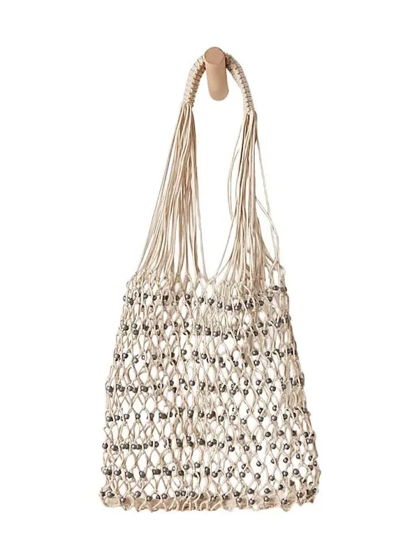 Free People Wishing Well Beaded Tote Bag - Natural