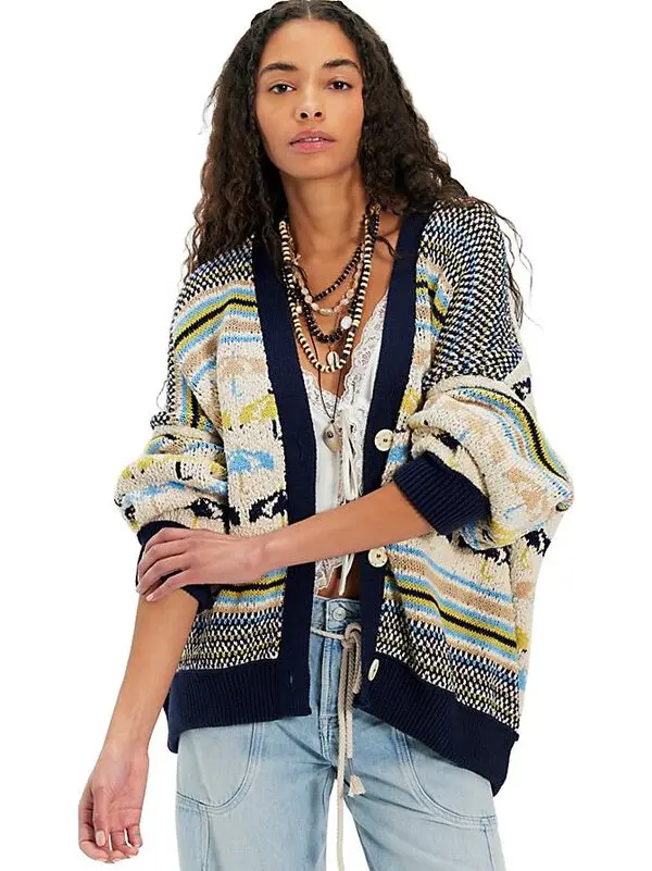 Free People We The Free Umbrella Day Cardigan - Ivory Combo