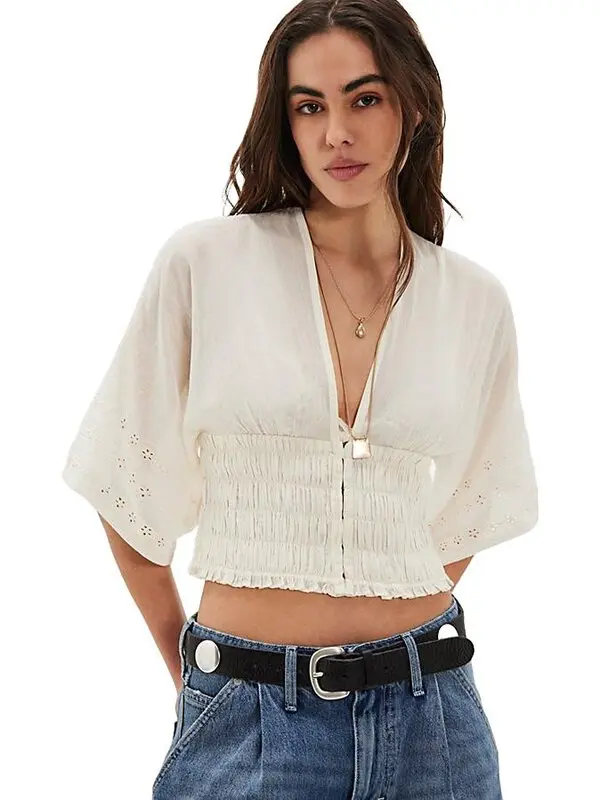 Free People Ester Blouse - Clean Ivory