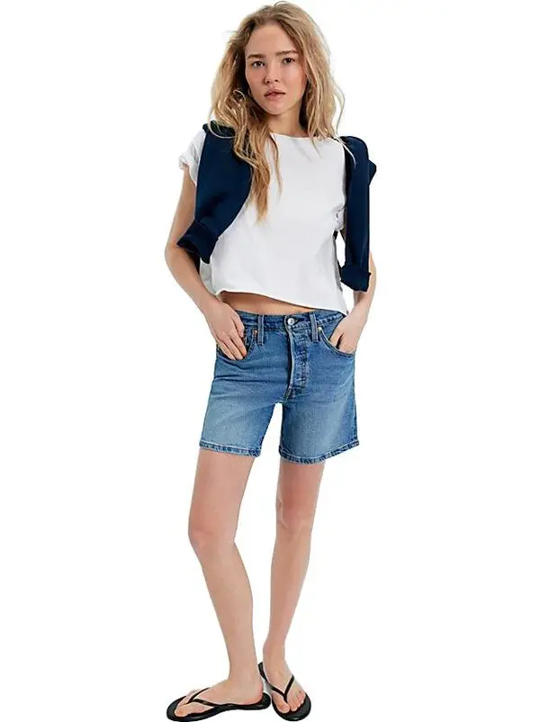 LEVI'S 501 Mid-thigh Lightweight Denim Shorts - Pen Ring