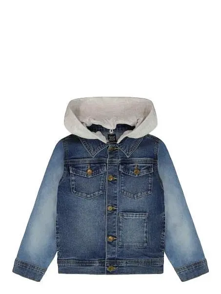 DEUX PAR DEUX Denim Jacket With Removable Hood - Navy Blue Denim