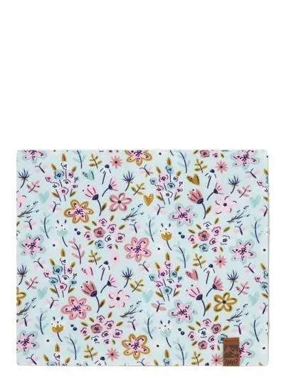 DEUX PAR DEUX Stretch Jersey Mini Flower Neck Tube - Blue Mini Flower Print