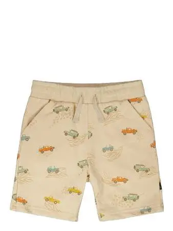 DEUX PAR DEUX Printed French Terry Shorts - Beige Jeeps Print