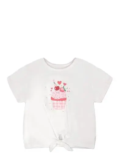 DEUX PAR DEUX Organic Cotton Jersey Cupcake T-shirt - White