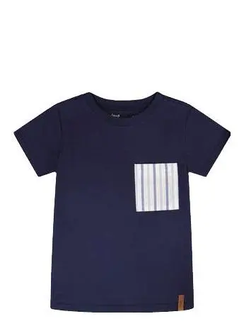 DEUX PAR DEUX Short Sleeve Jersey T-shirt With Chest Pocket - Dark Blue